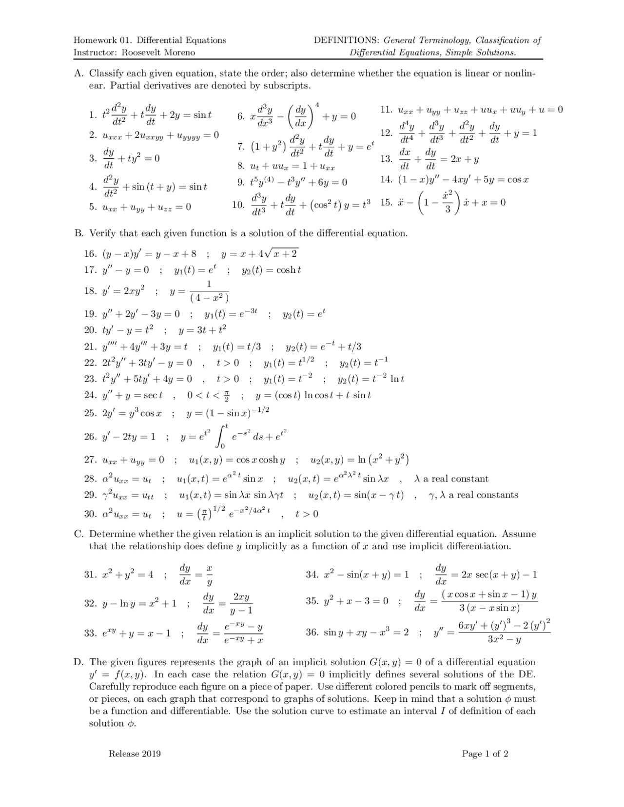 Taller Ecuaciones Diferenciales - Docsity