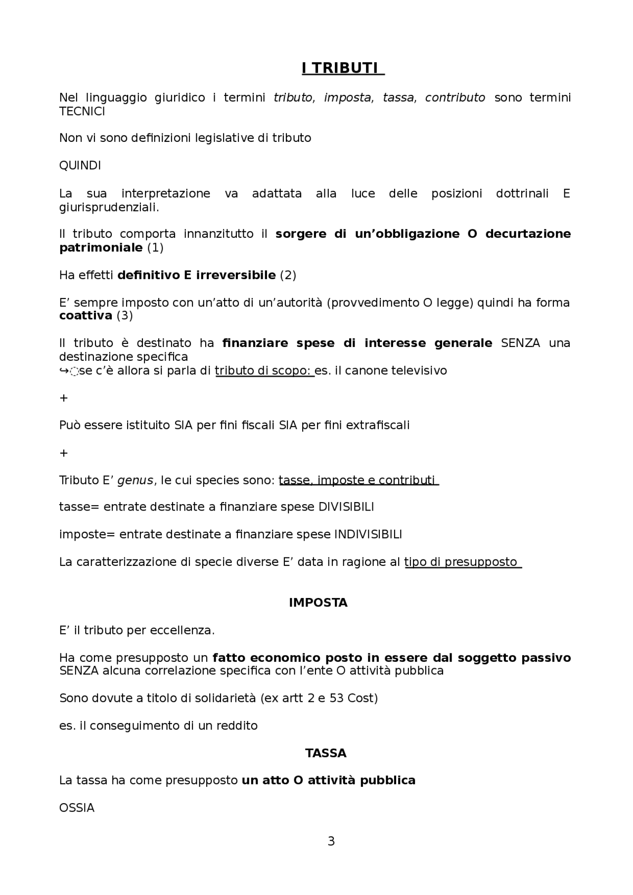 Diritto Tributario Tesauro Parte Generale Docsity