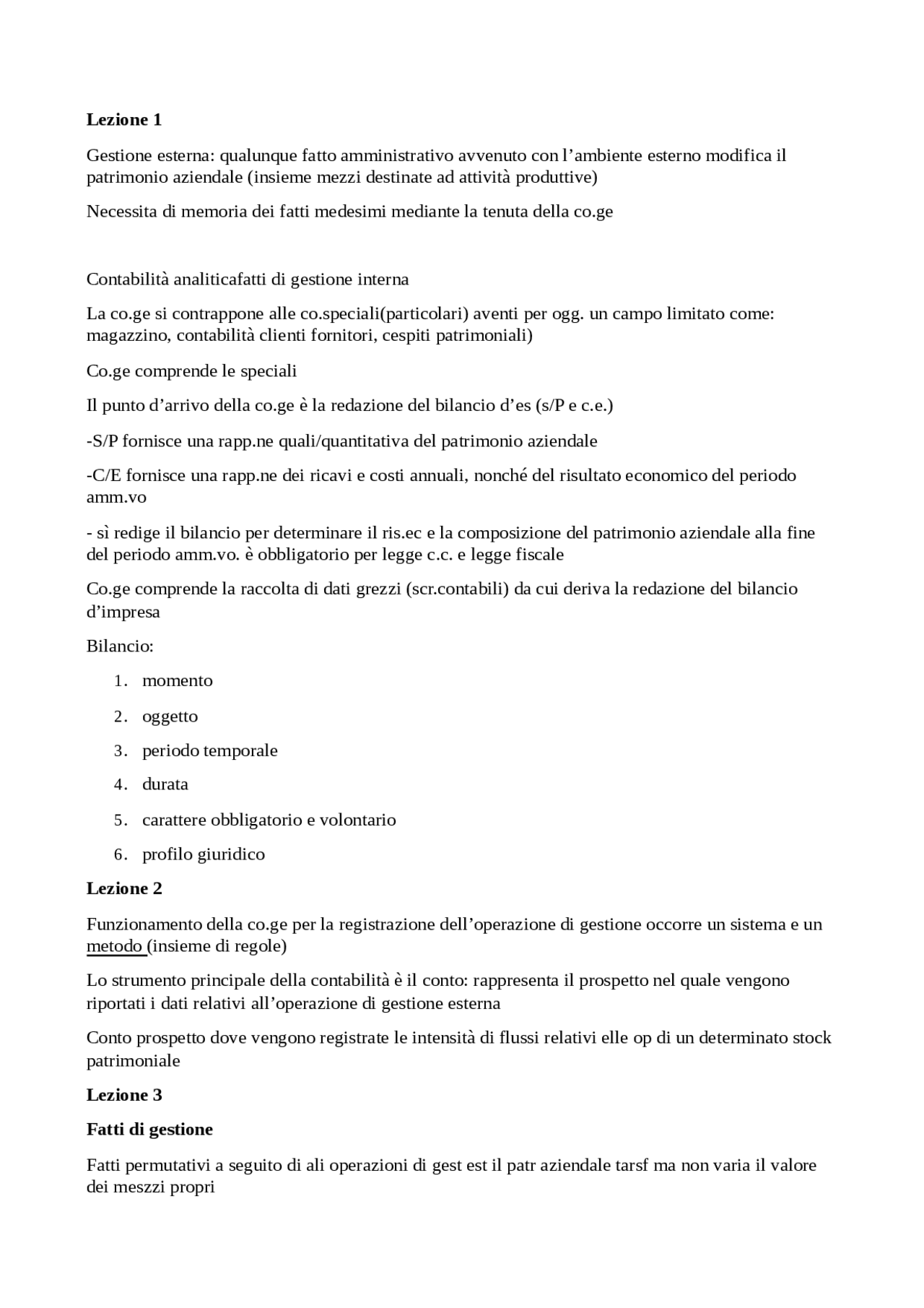 Contabilità E Bilancio Docsity