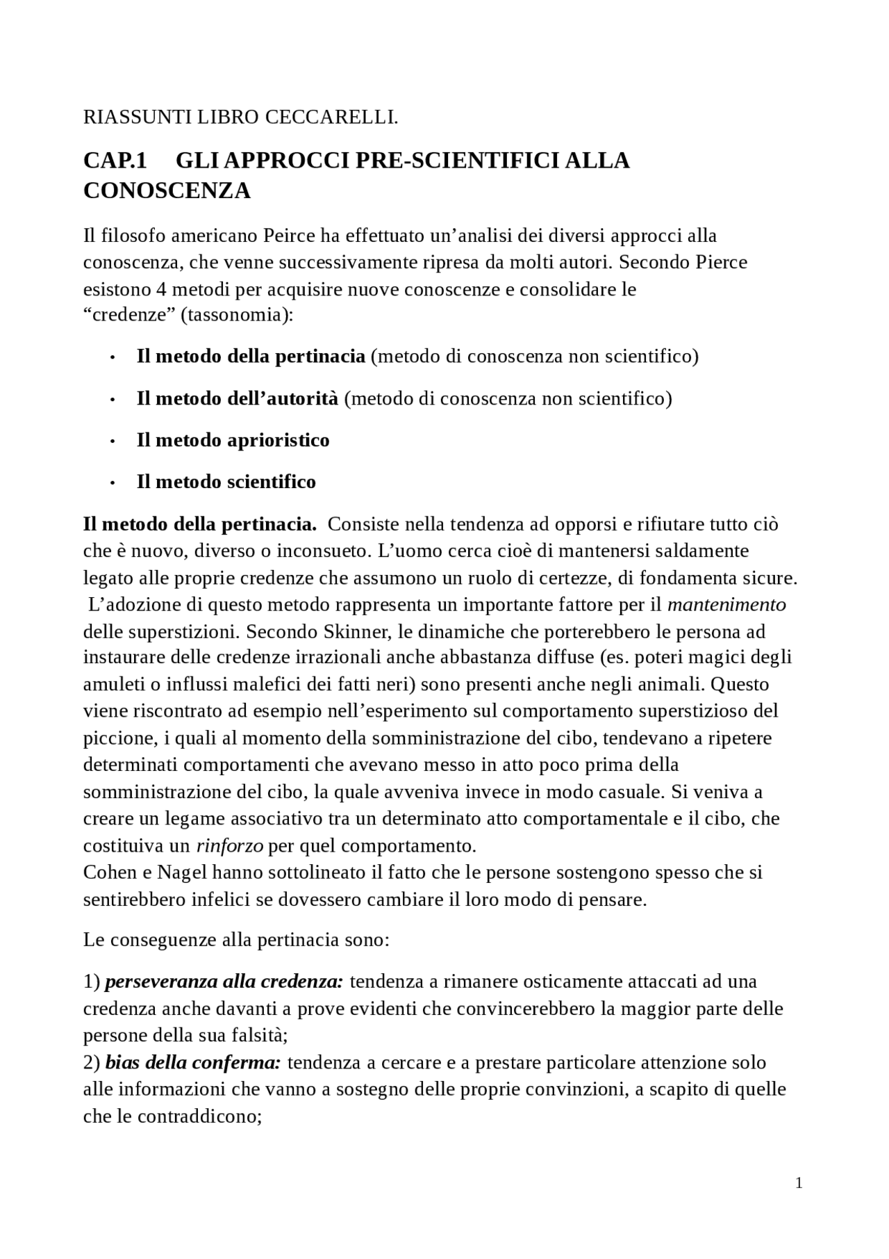 Libro Ceccarelli Riassunti Docsity
