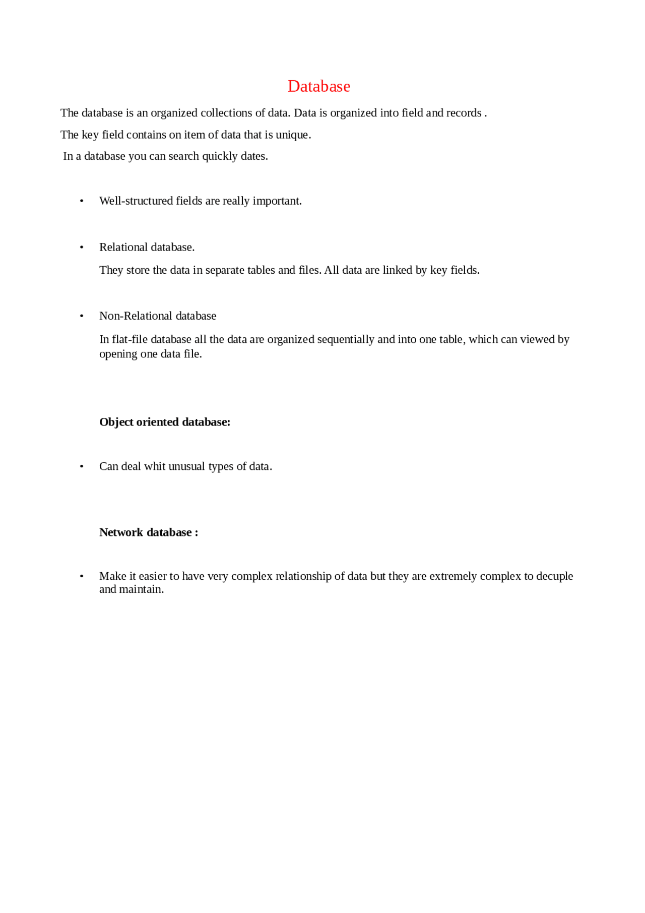 Riassunto Su Database In Inglese Docsity