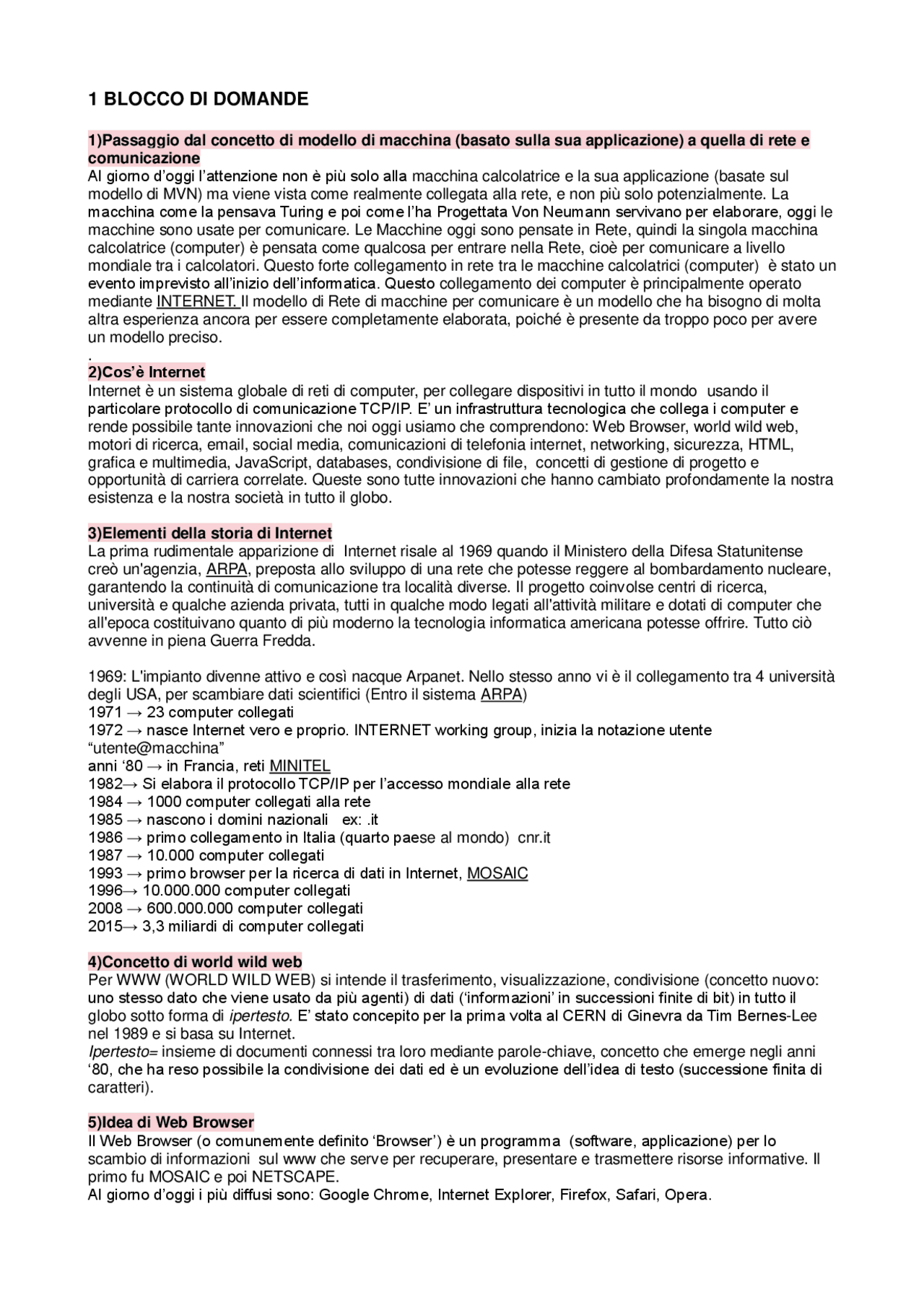 Domande E Risposte Argomenti 2 Parte Informatica Abrusci Docsity