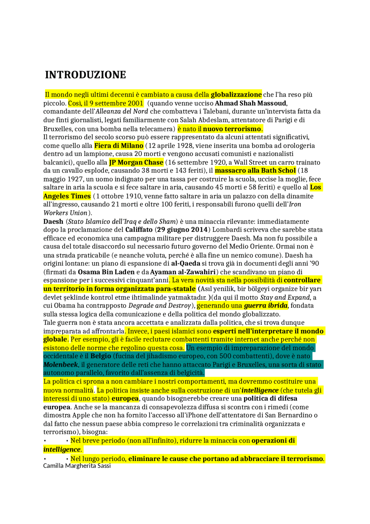 Appunti Del Libro Il Terrorismo Docsity