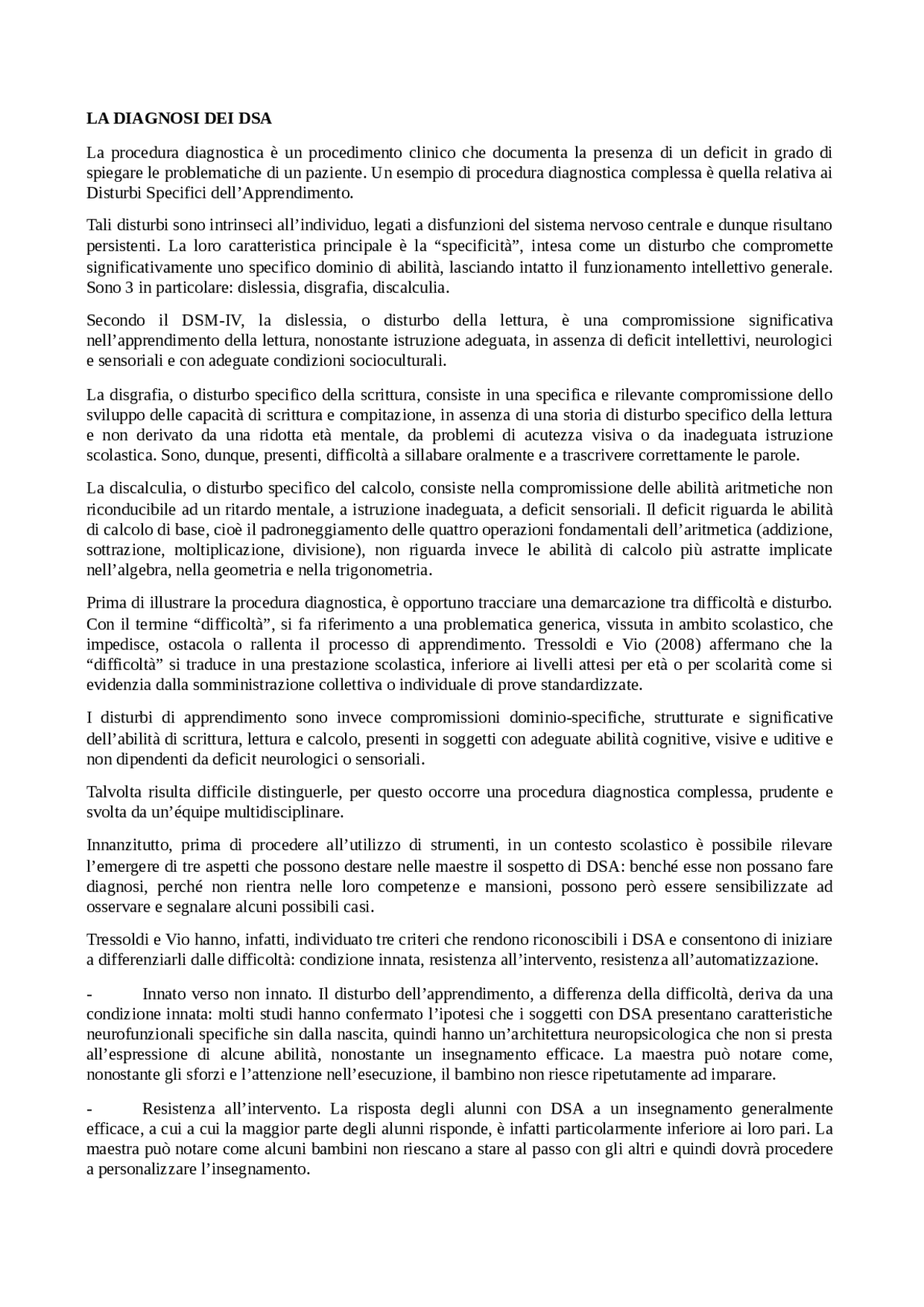 La Diagnosi Dei Disturbi Specifici Dellapprendimento Guide Progetti