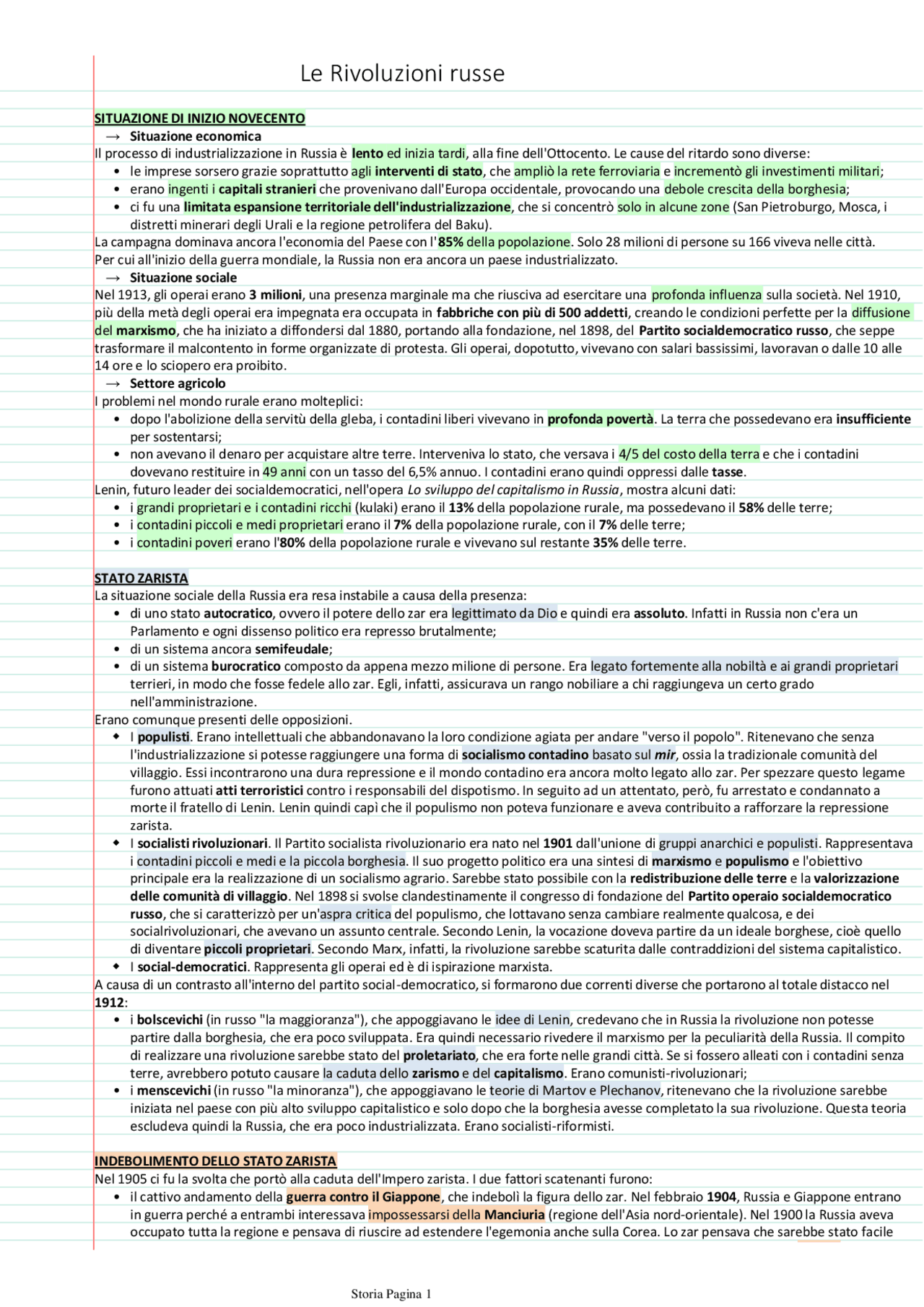 Rivoluzioni Bolsceviche Docsity