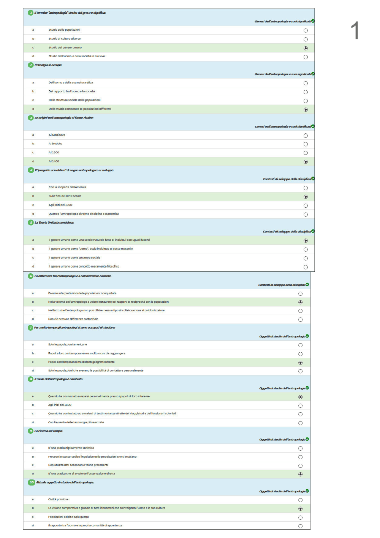 Test Esame Antropologia 24 Cfu Unipegaso Docsity