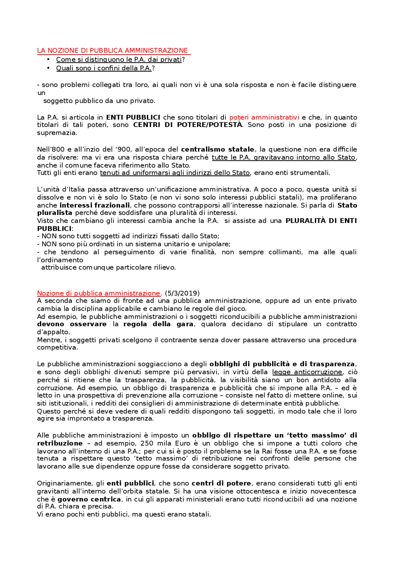 Appunti Diritto Amministrativo Docsity