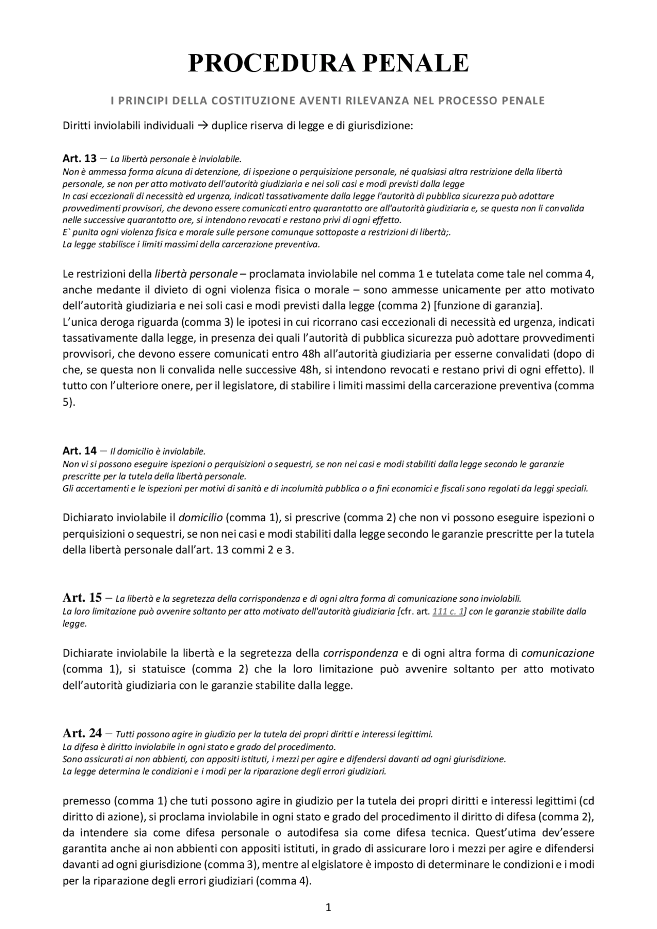 Compendio Di Procedura Penale Parte 1 Conso Grevi Riassunto Docsity