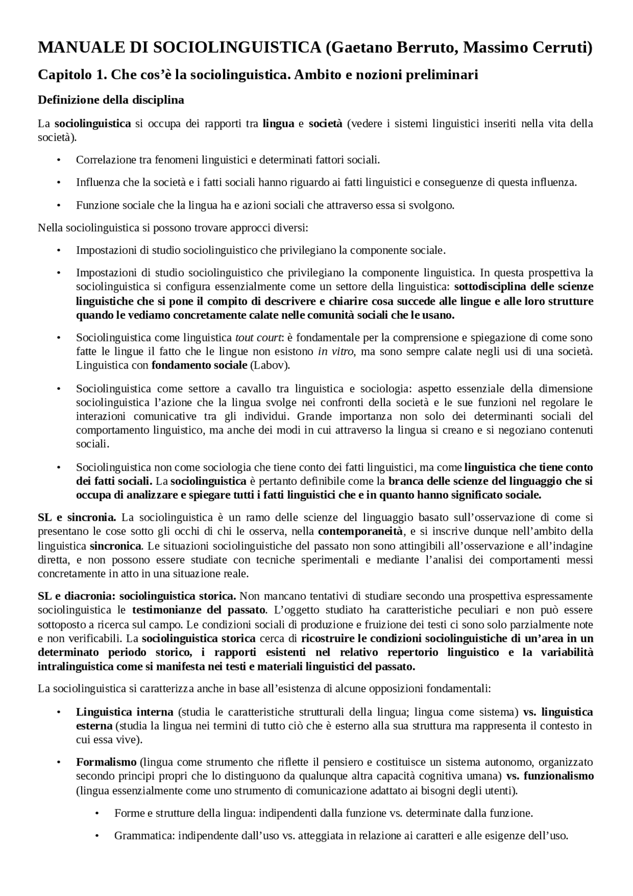 Manuale Di Sociolinguistica Gaetano Berruto Massimo Cerruti Docsity