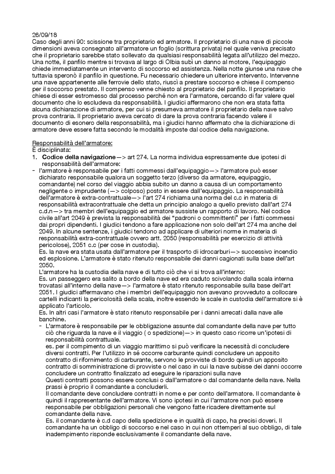 Appunti Parziale Diritto Della Navigazione Docsity