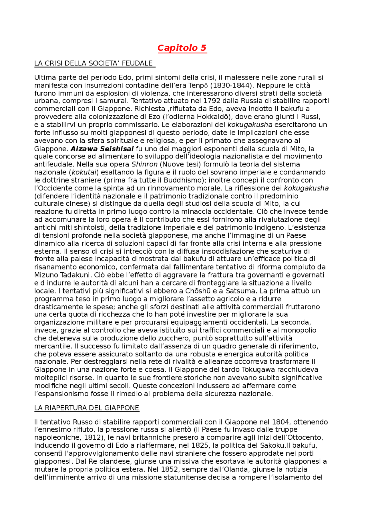 Storia Del Giappone Docsity