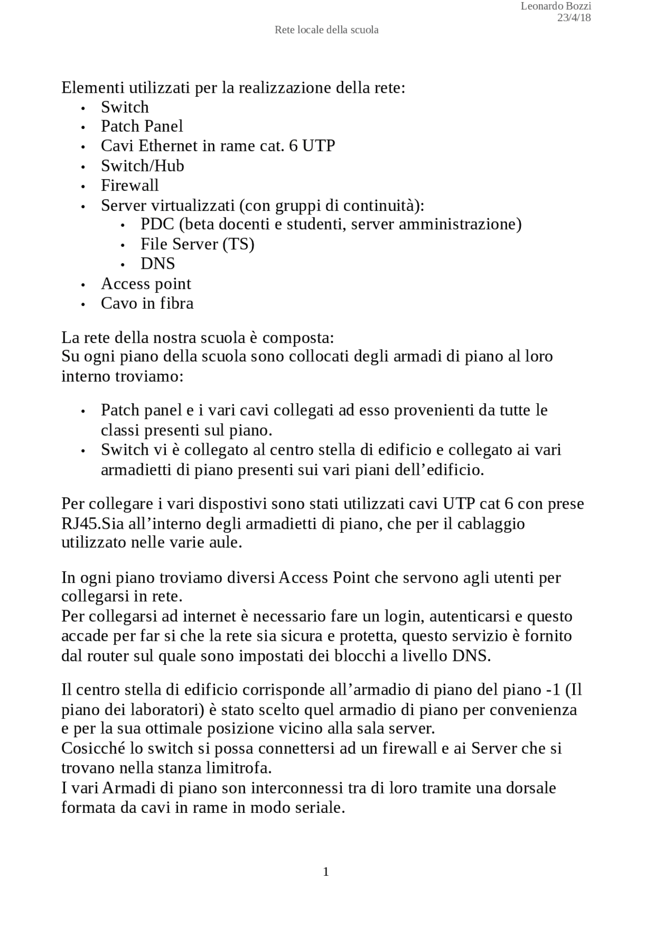 Realizzazione Di Una Rete Docsity