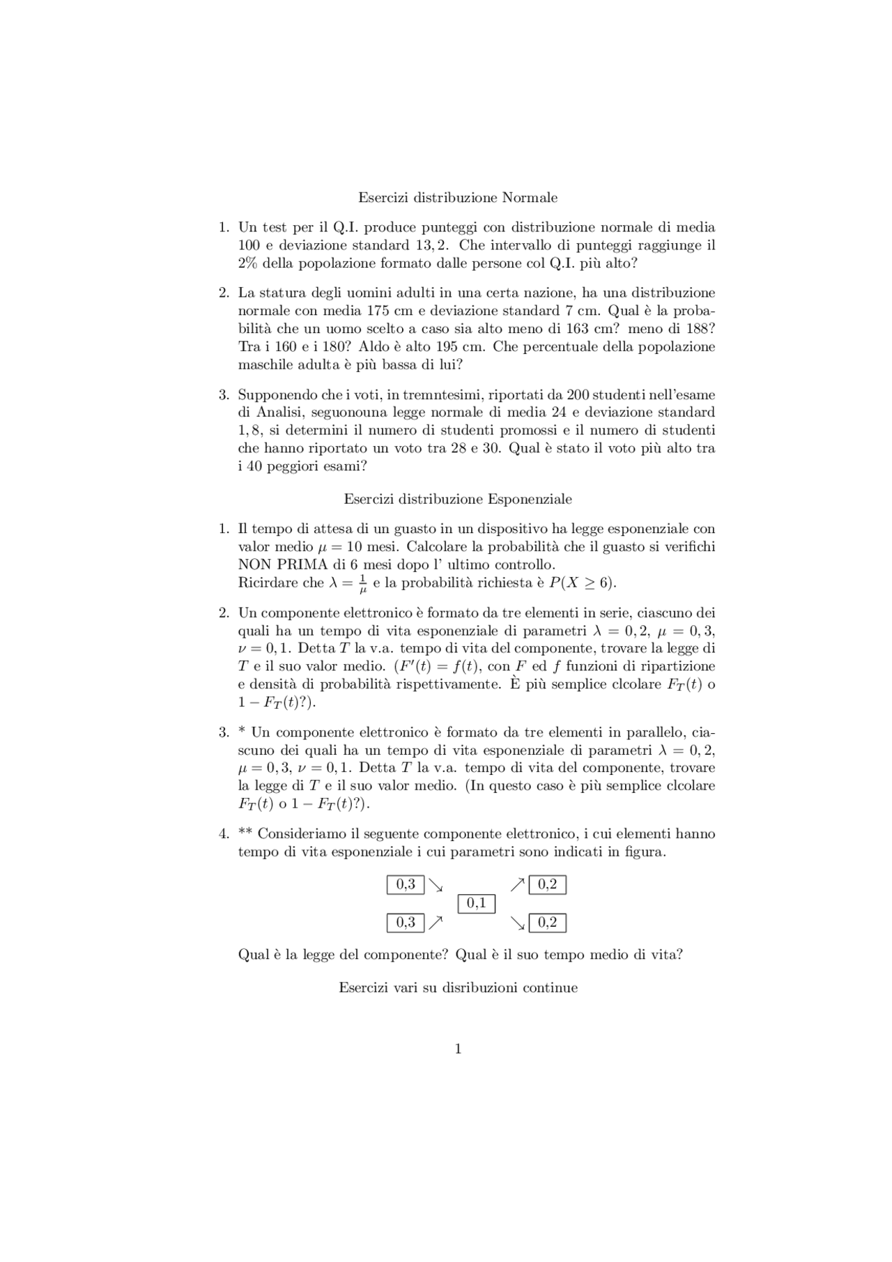 Esercizi Di Statistica Docsity