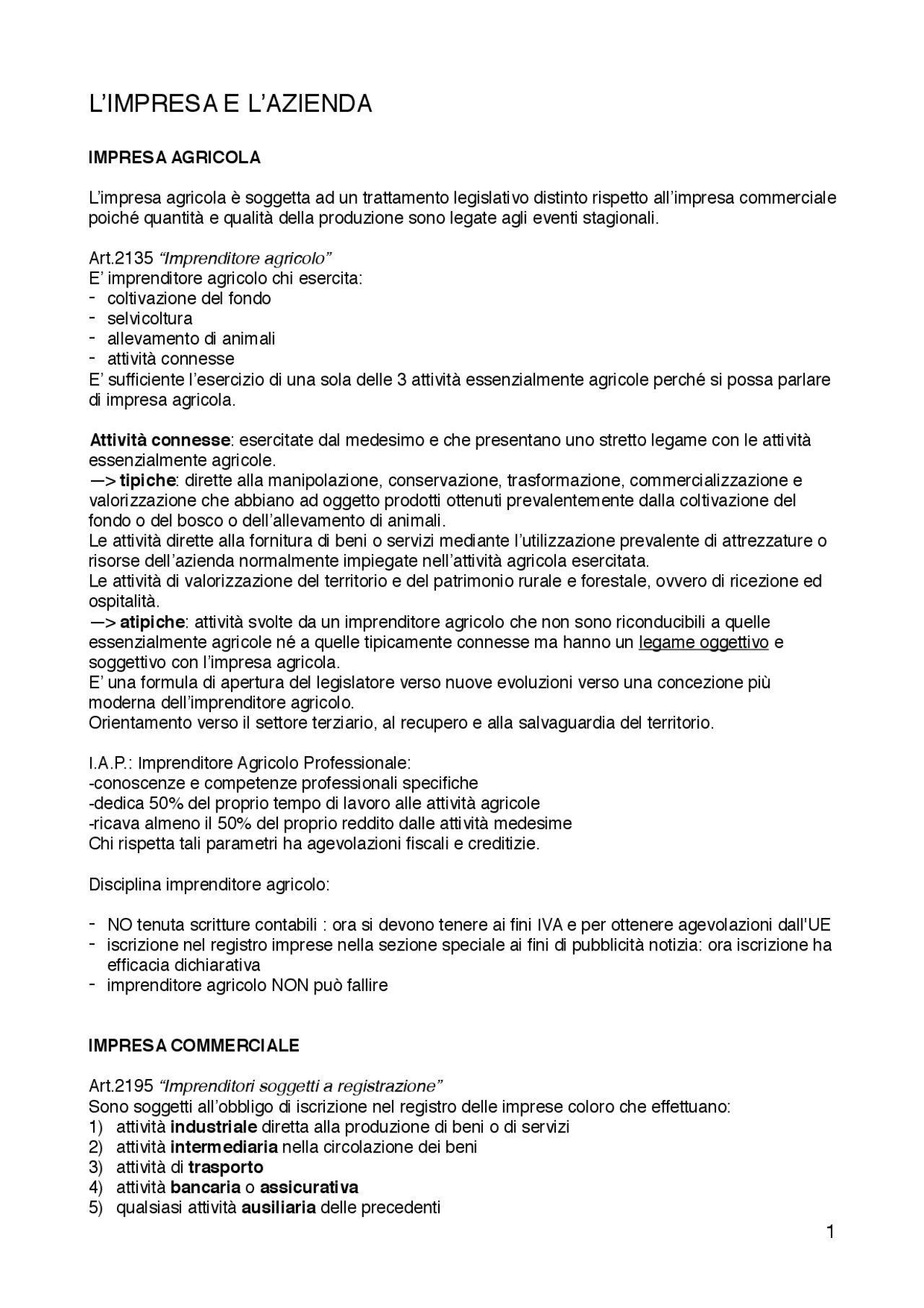 Le Imprese E Le Aziende Docsity