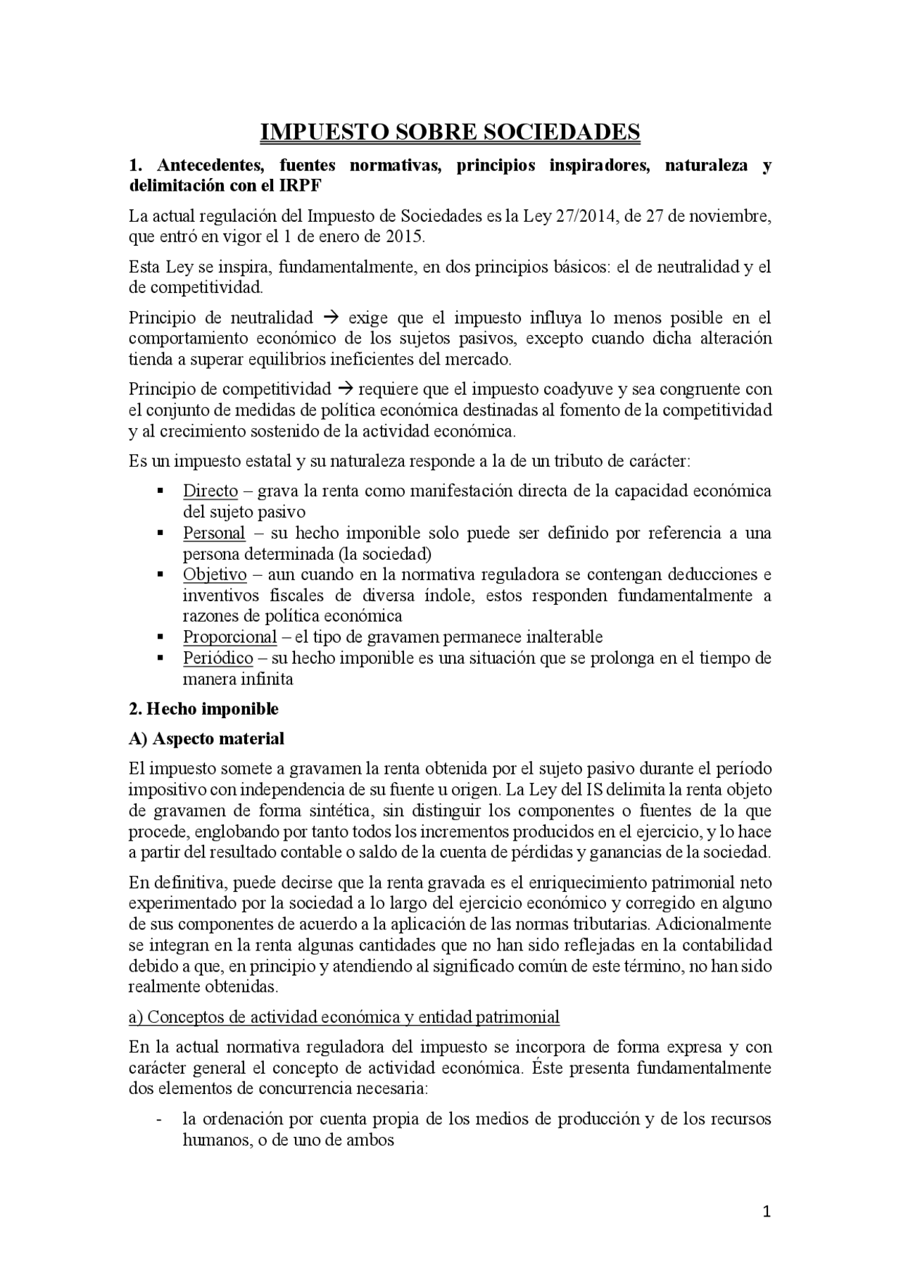 Impuesto De Sociedades Docsity