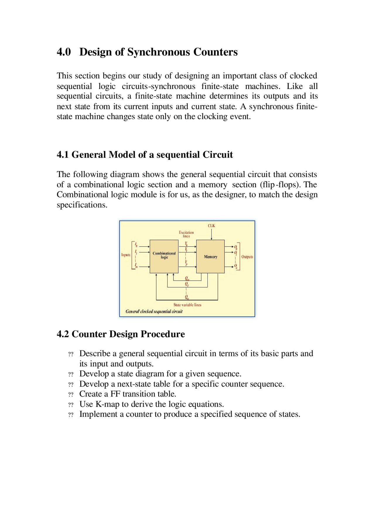 Designing Synchronous Counters Docsity