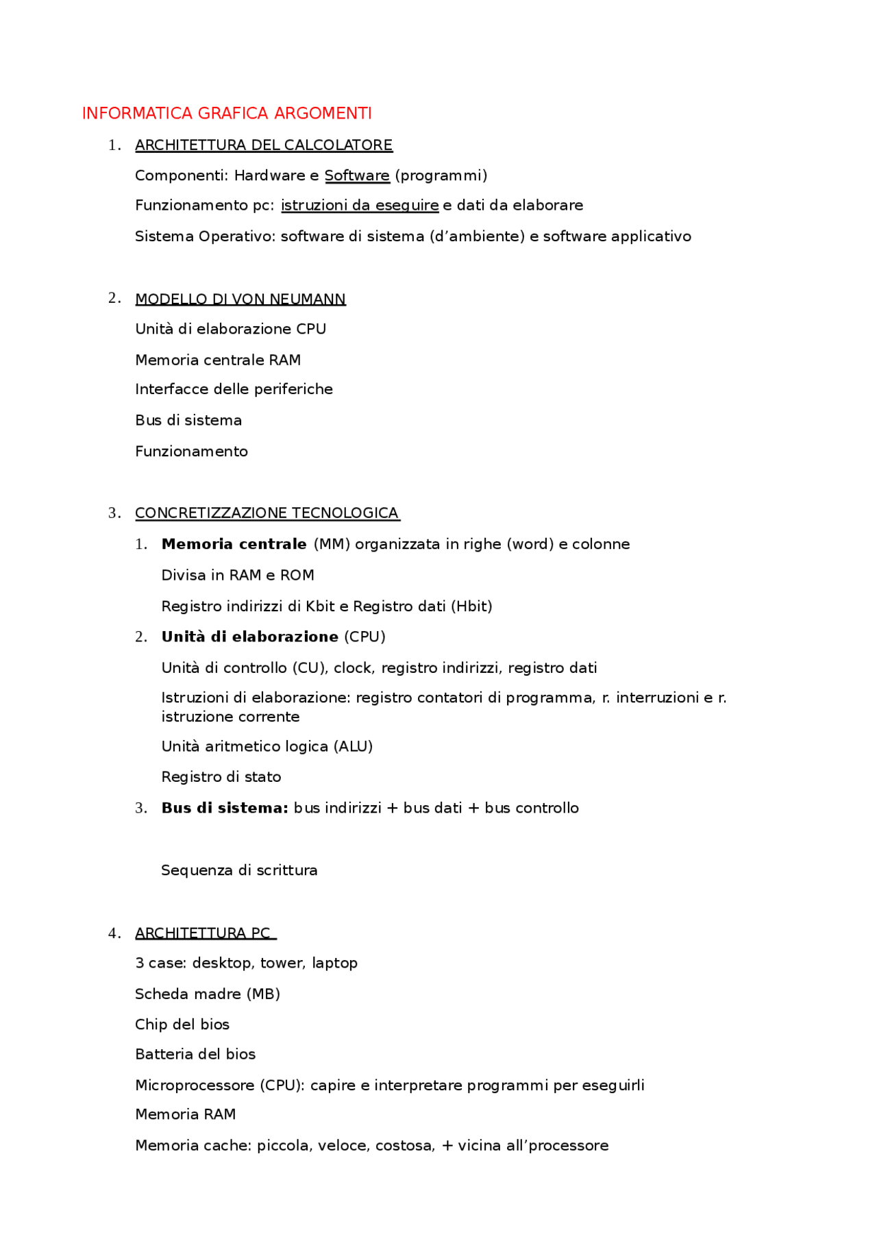 Argomenti Informatica Grafica Docsity