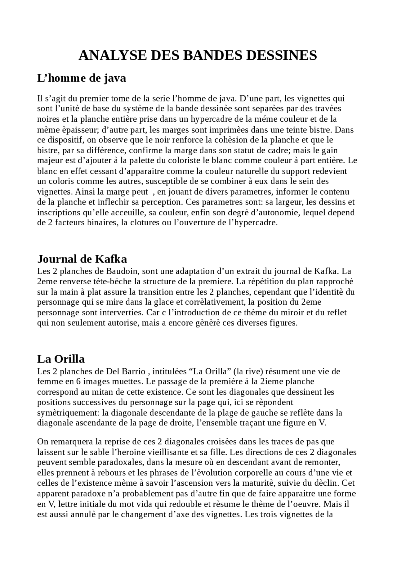 SYSTEME DE LA BANDE DESSINéE - Docsity