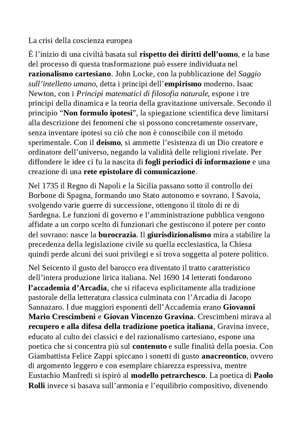 Riassunto Illuminismo Docsity