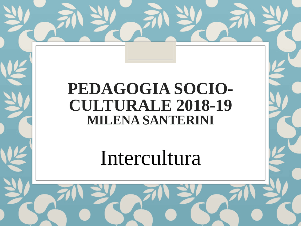 Materiale Slide Professoressa Santerini Pedagogia Del Ciclo Di Vita