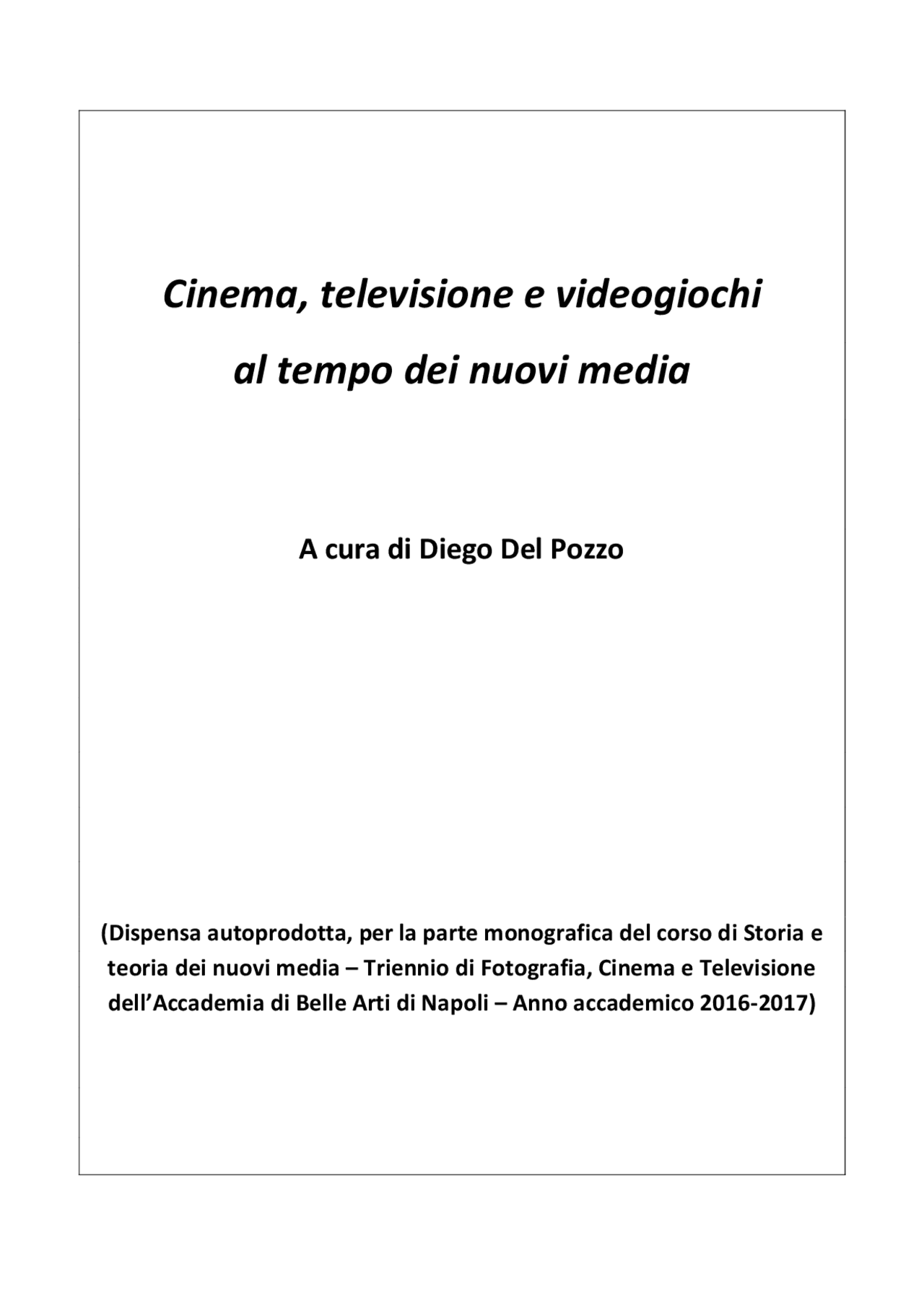 New Media Tv Videogame Docsity