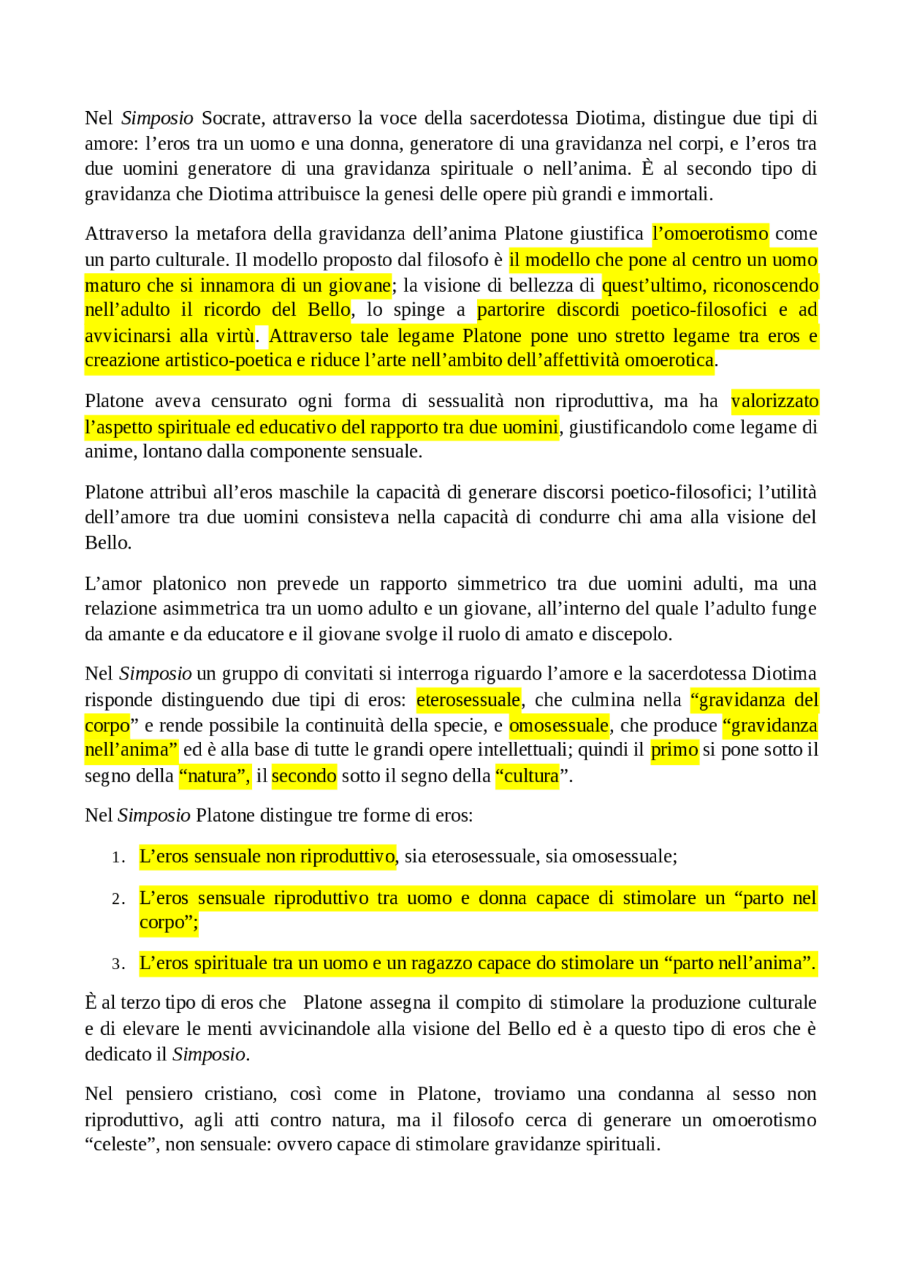 Riassunto Libro Simposio Docsity