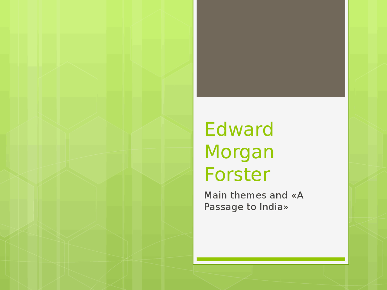 Edward Morgan Forster Docsity