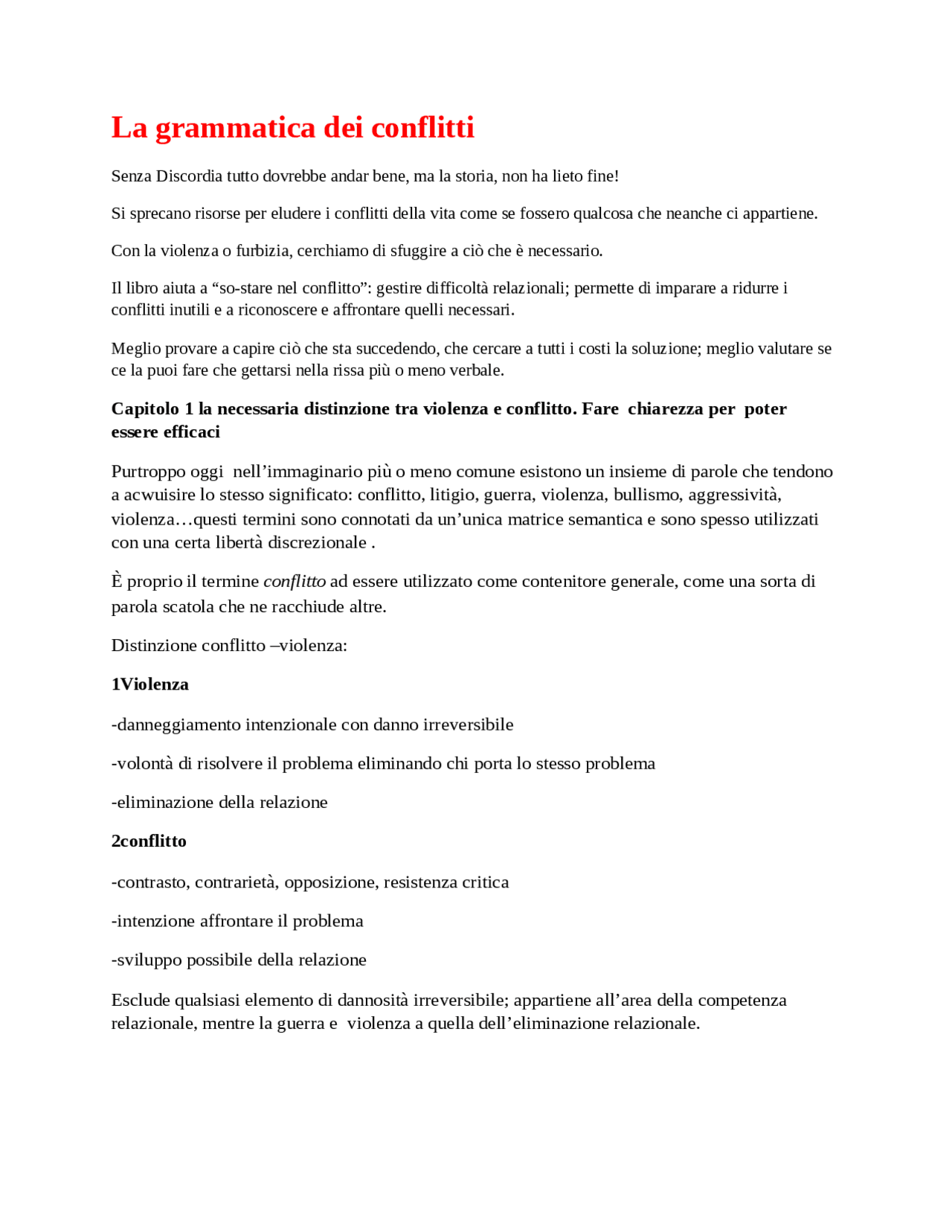 La Grammatica Dei Conflitti Docsity