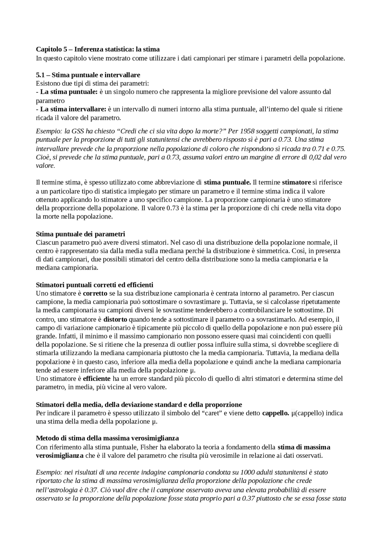 Statistica Per Le Scienze Sociali 5 Docsity