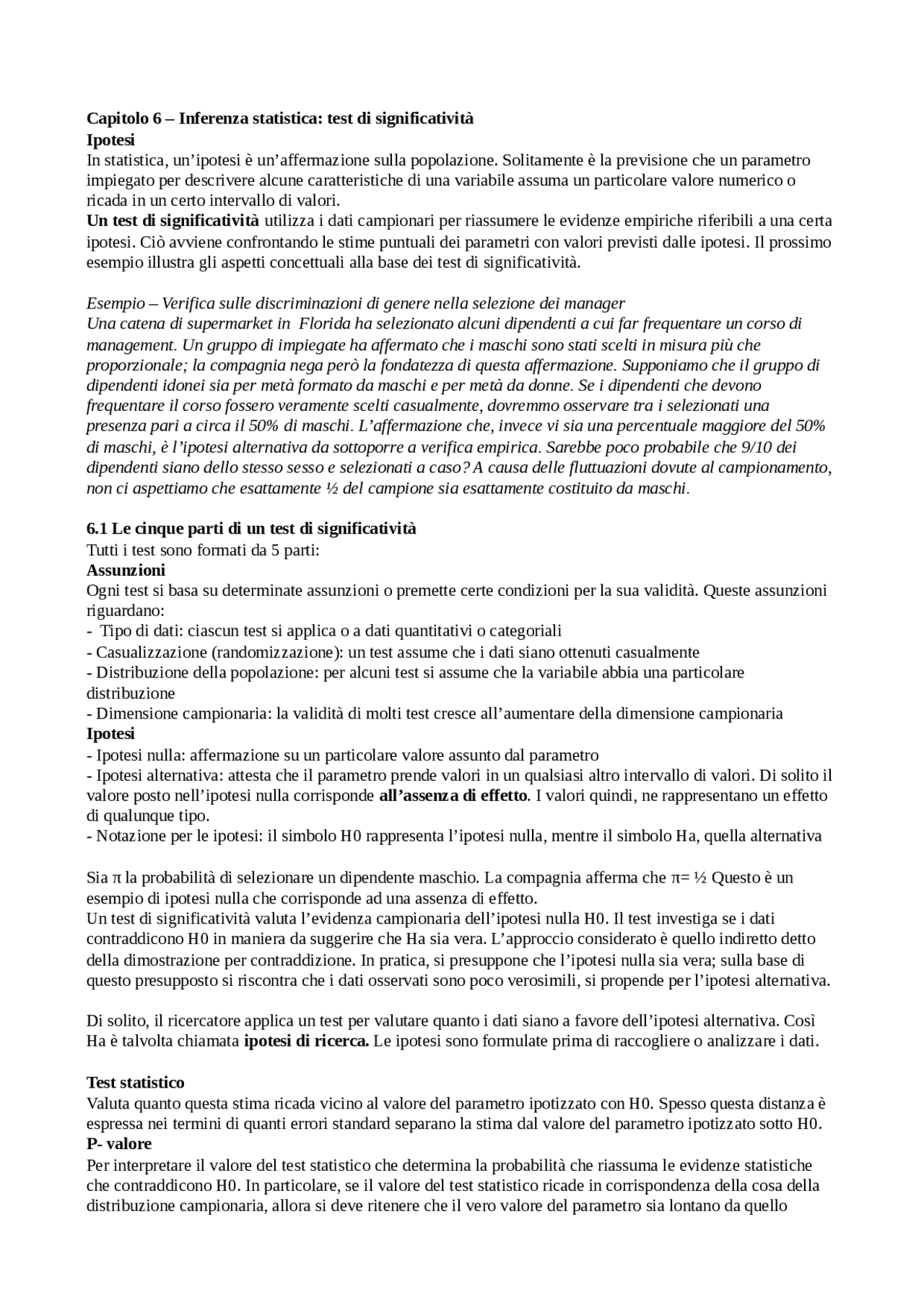 Statistica Per Le Scienze Sociali 6 Docsity