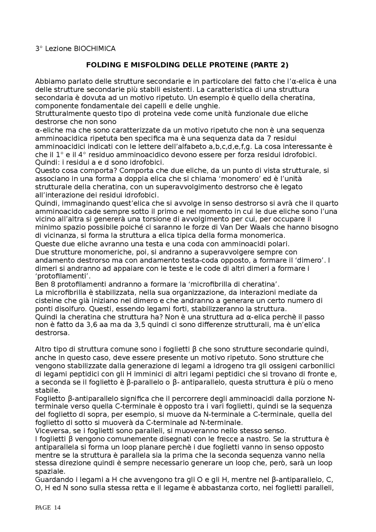 Lezione 3 Di Biochimica Docsity