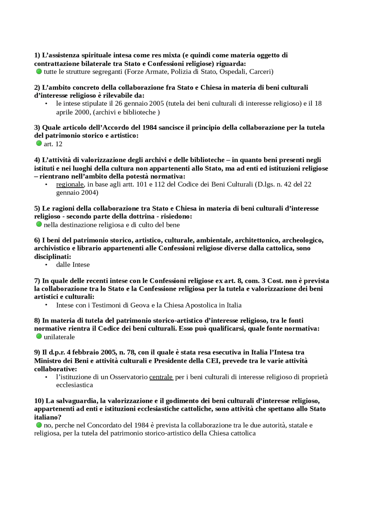 Diritto Ecclesiastico Docsity