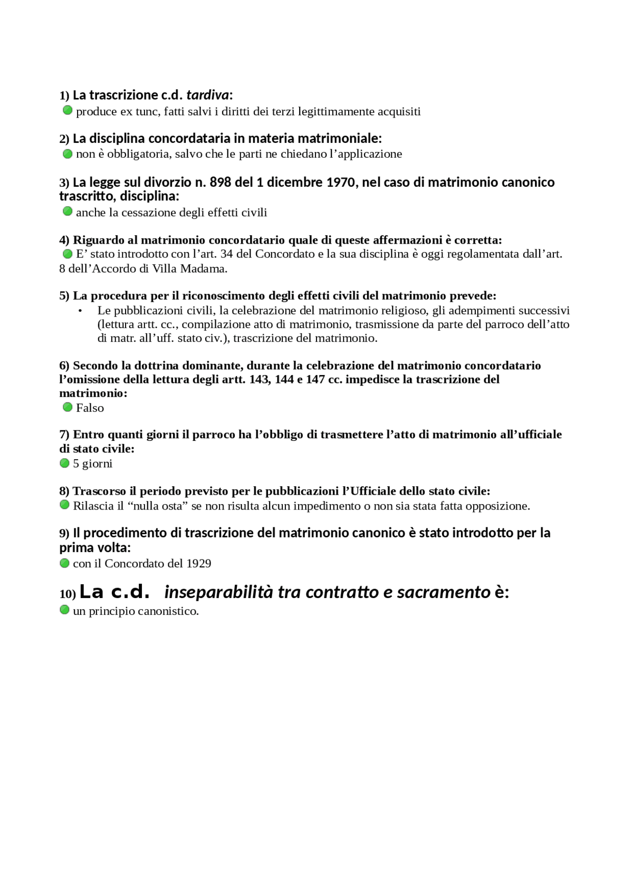 Diritto Ecclesiastico Docsity
