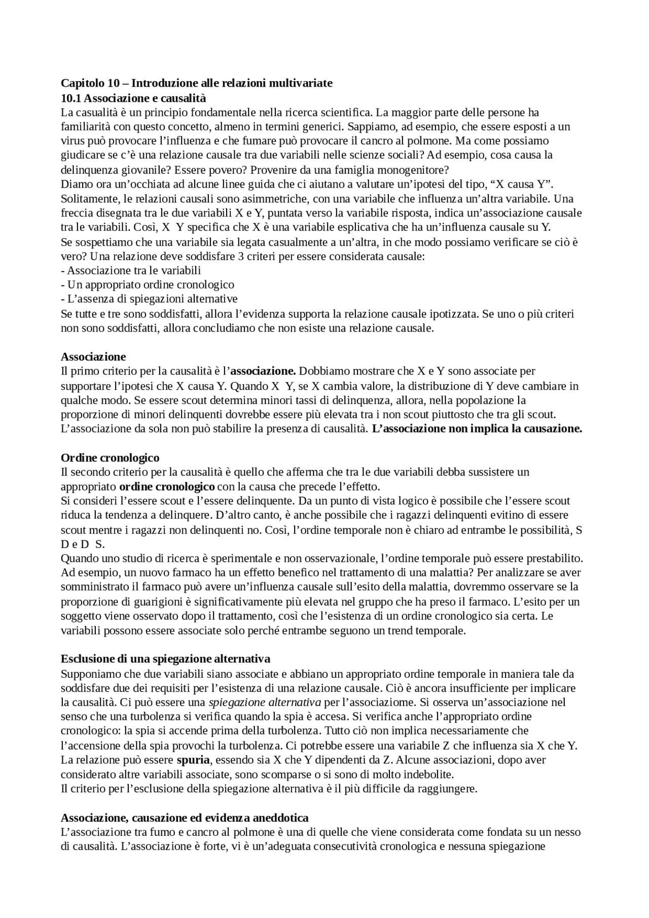 Statistica Per Le Scienze Sociali 10 Pt1 Docsity