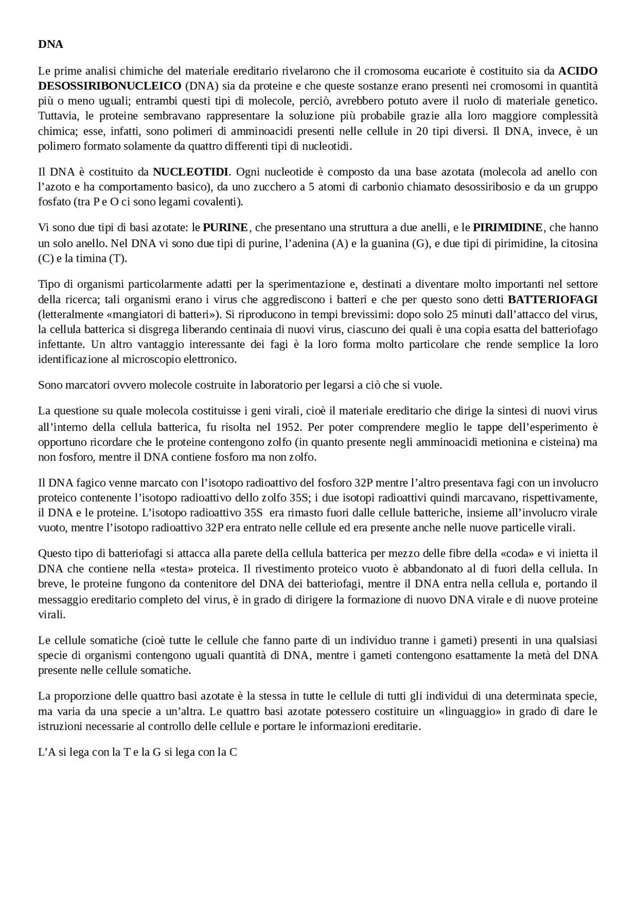 Dna Sue Caratteristiche Docsity