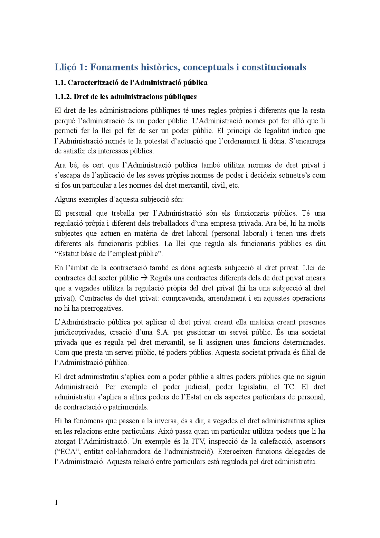 Apunts De Dret Aministratiu Docsity