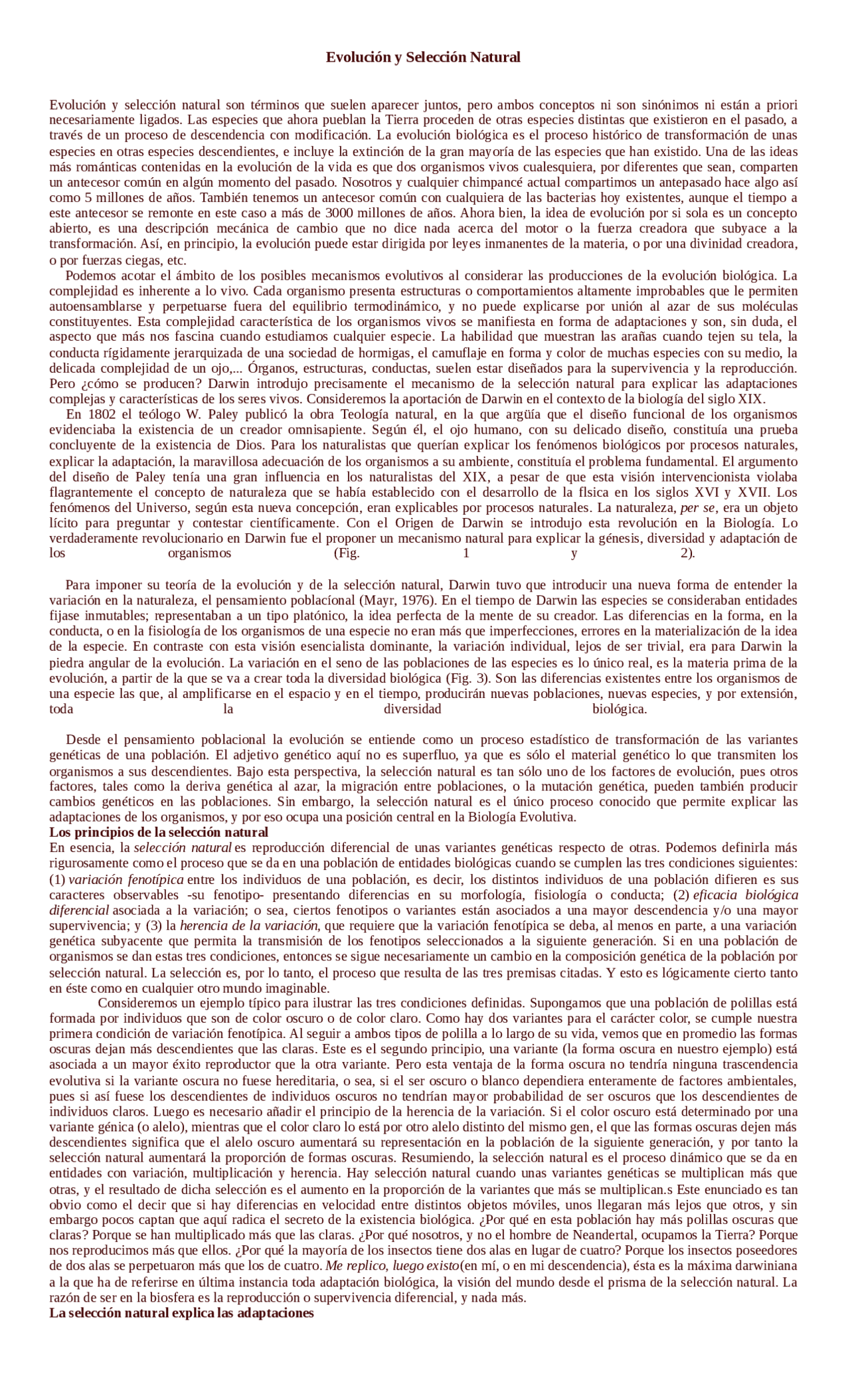 Evolución Según Darwin Docsity