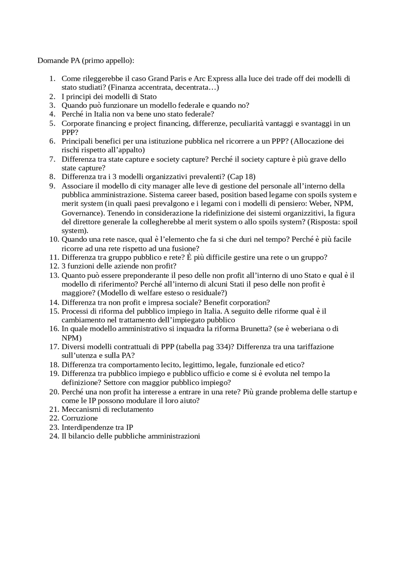 Economia E Management Delle Pubbliche Amministrazioni Docsity