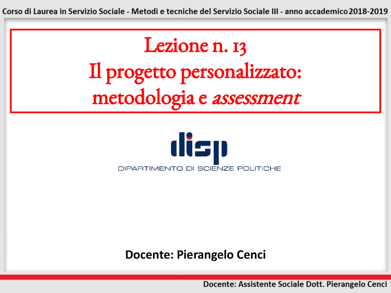 Assessment Servizio Sociale Docsity