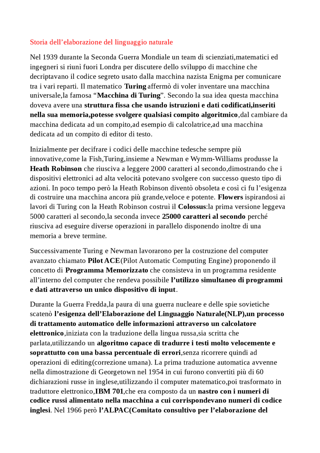 Linguistica Computazionale Docsity