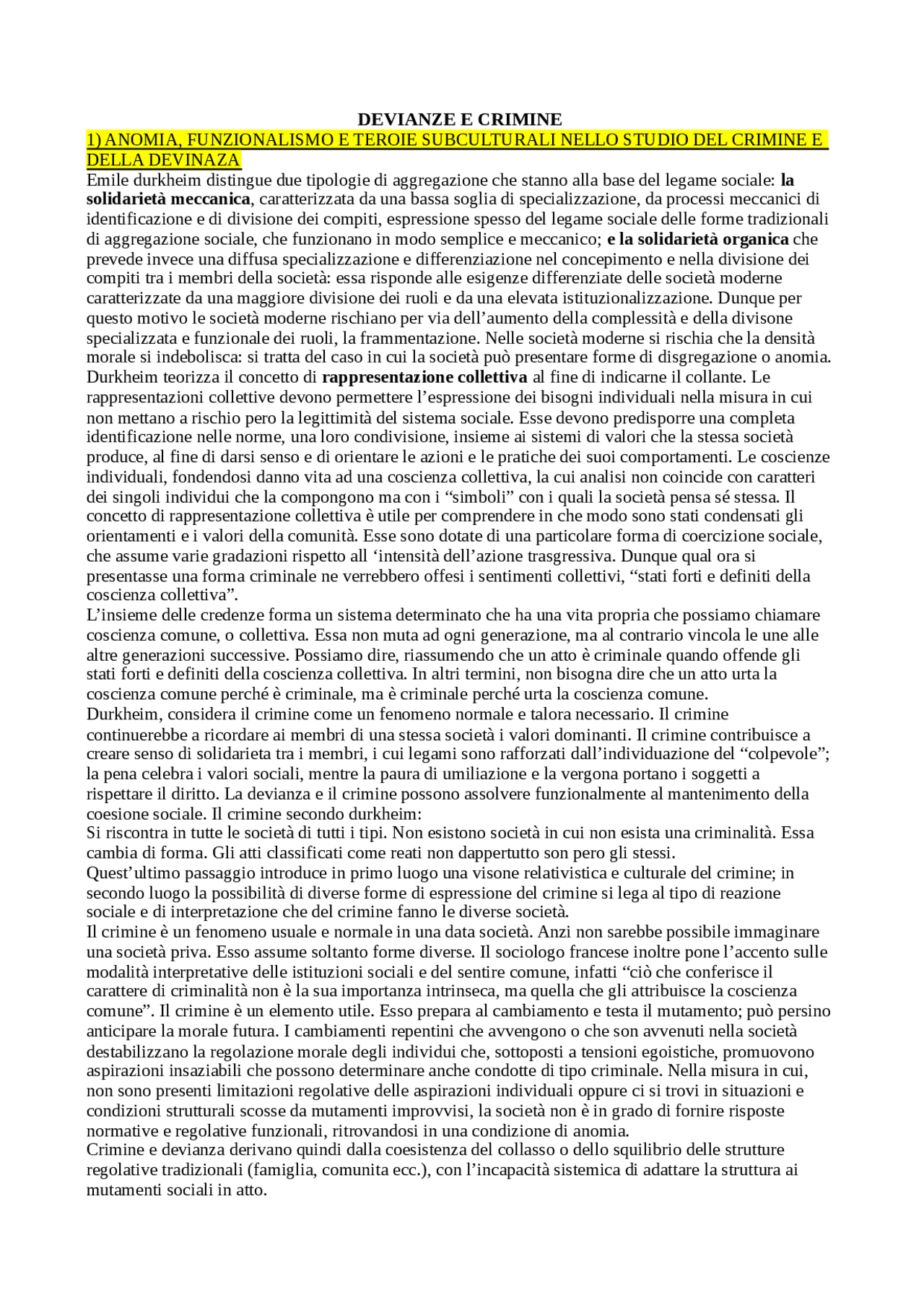 Devianza E Crimine Saitta Rinaldi Docsity