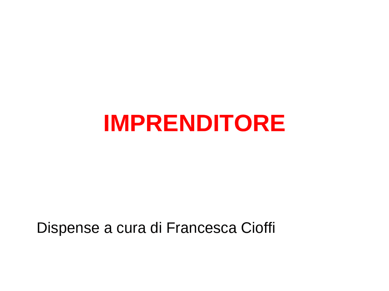 Limprenditore E La Società Docsity