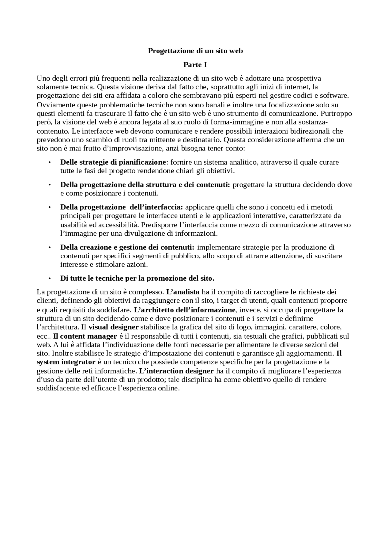 Progettazione Di Un Sito Web Docsity