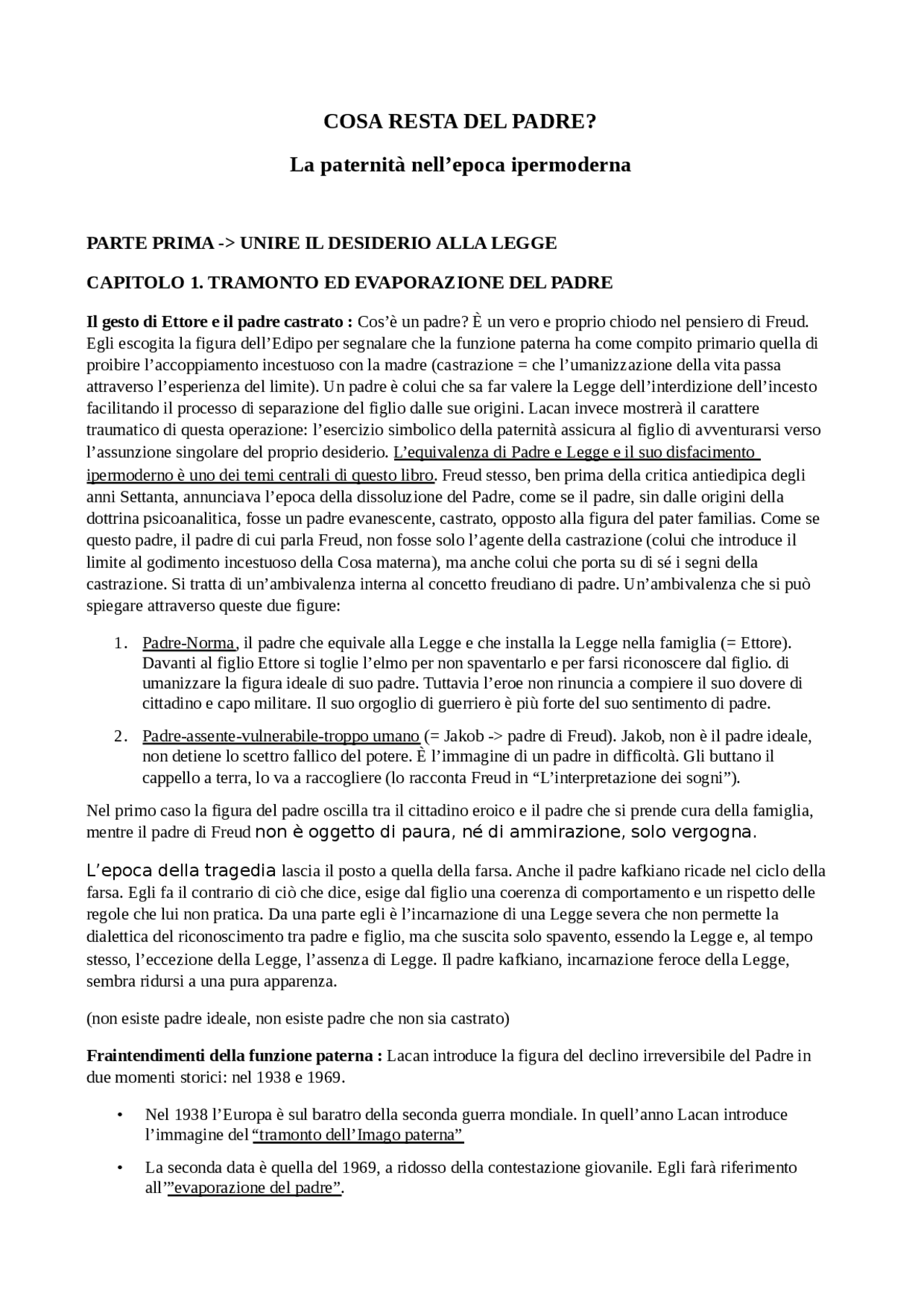 Cosa Resta Del Padre Docsity