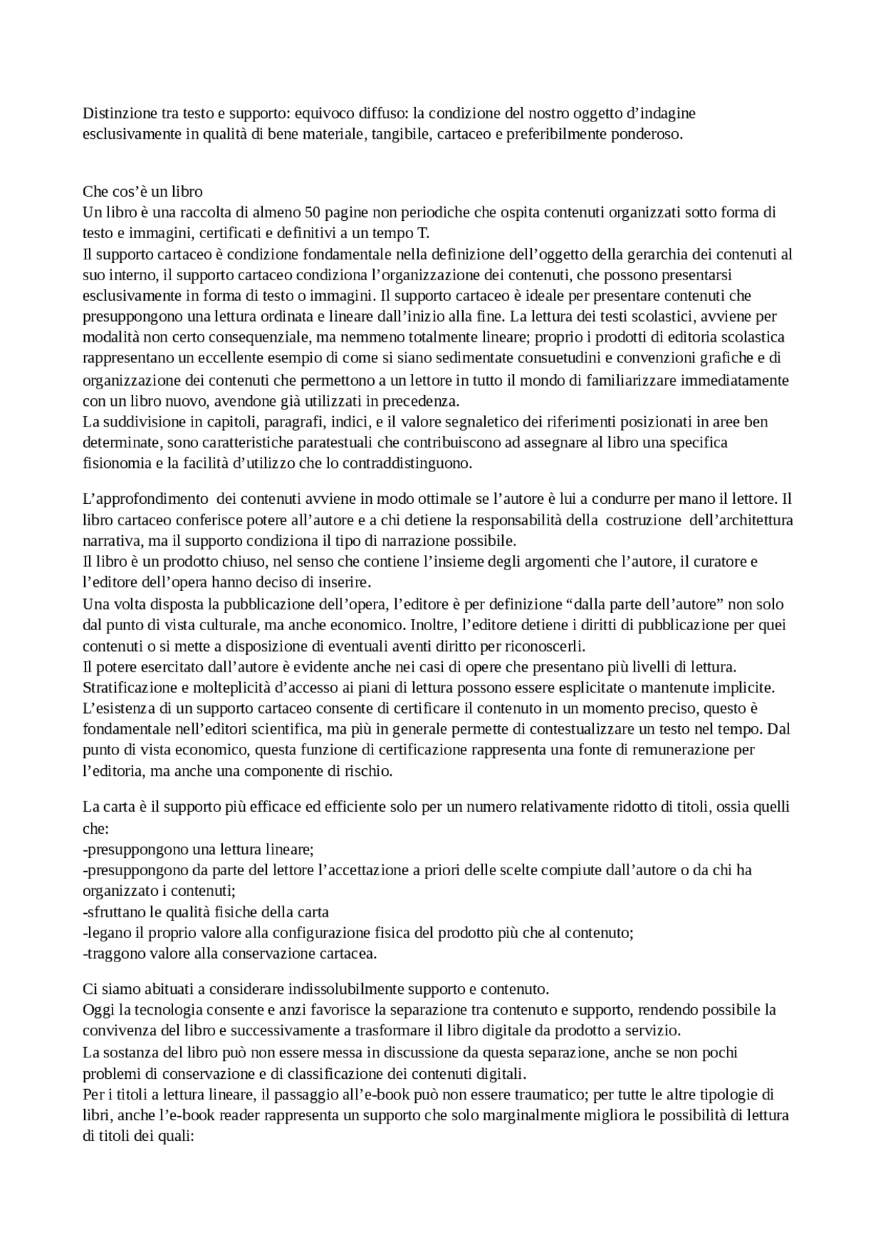 Cosè Un Libro Esame Di Editoria Multimediale E Digitale Docsity