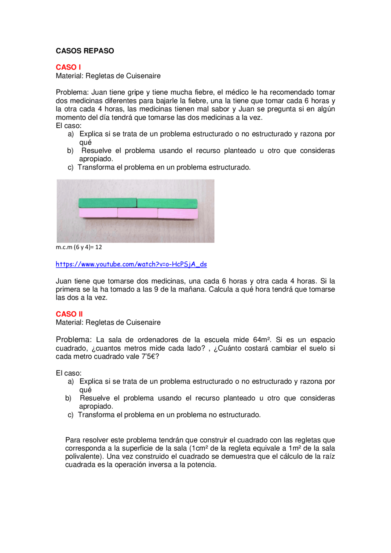Casos prácticos Didáctica de las matemáticas - Docsity