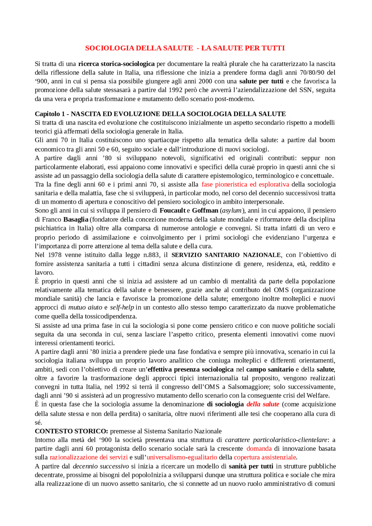 La Salute Per Tutti Libro Docsity