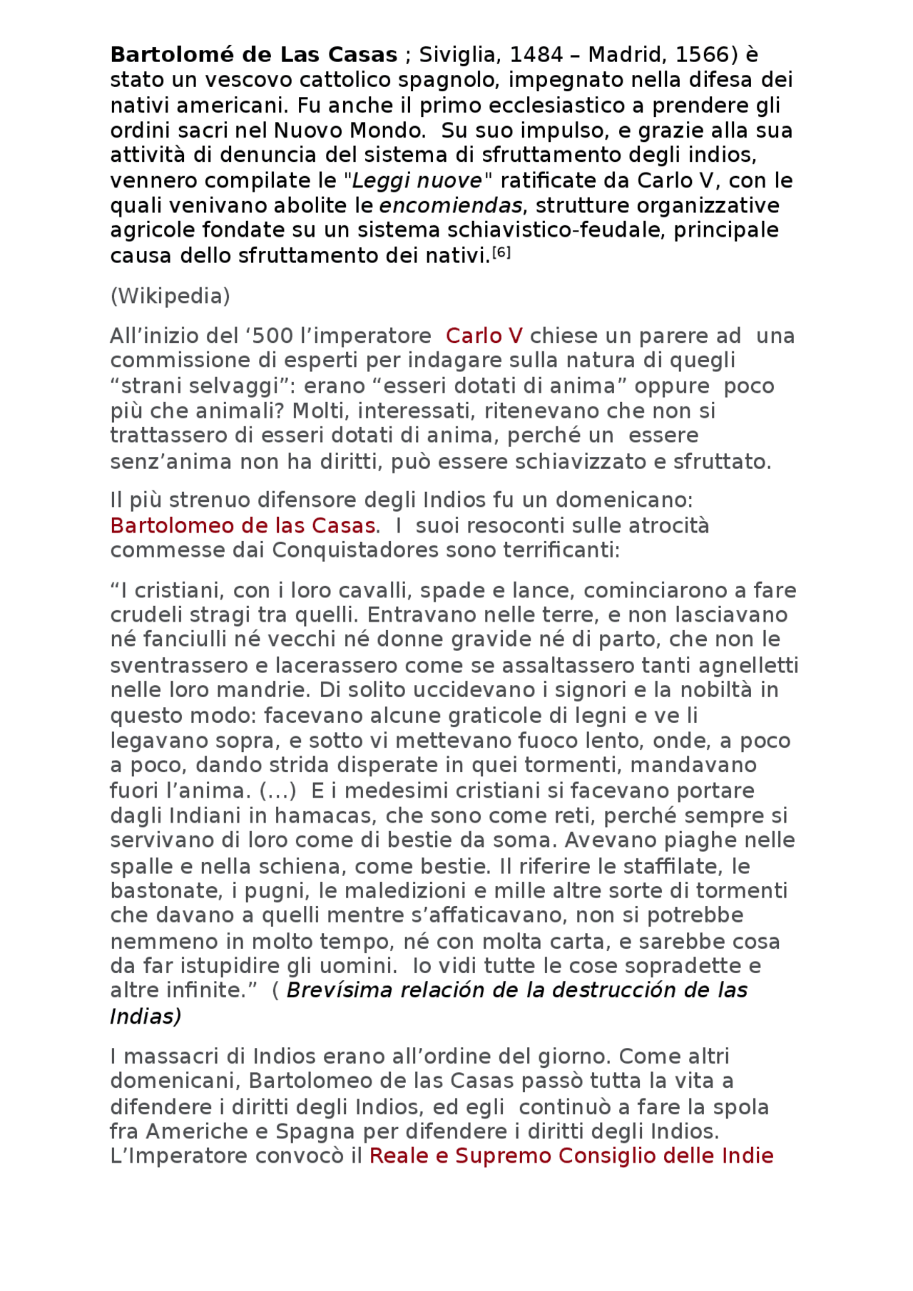 Bartolomè de Las Casas - Docsity