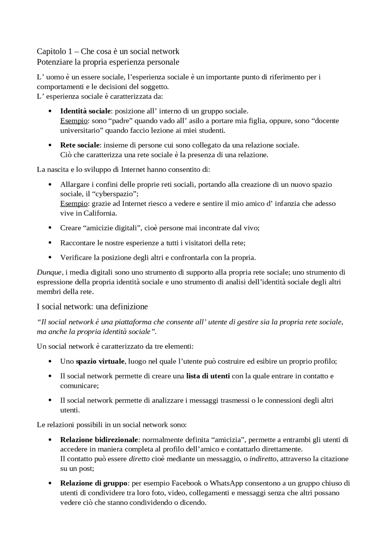 I Social Network Riva Docsity