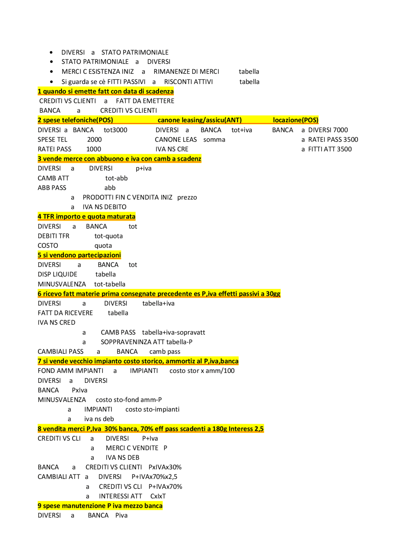 Riassunto Ragioneria Docsity